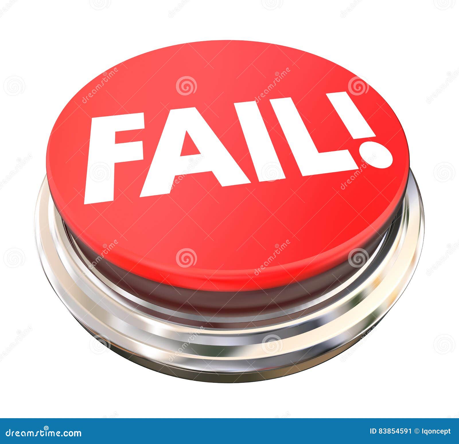 Fail Red Button Press Light Rejection Failure Stock Illustration ...