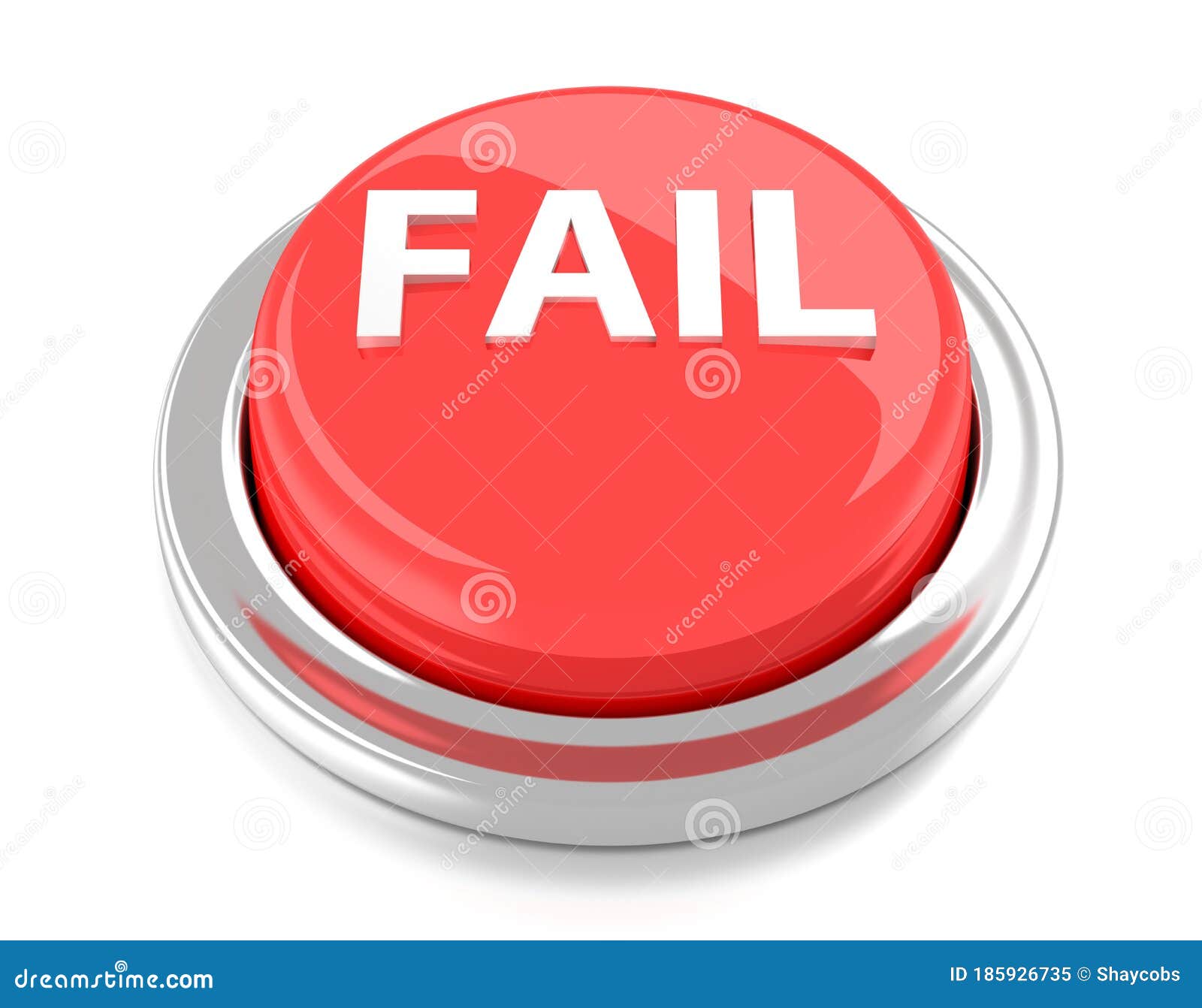 FAIL on Red Push Button. 3d Illustration Stock Illustration ...