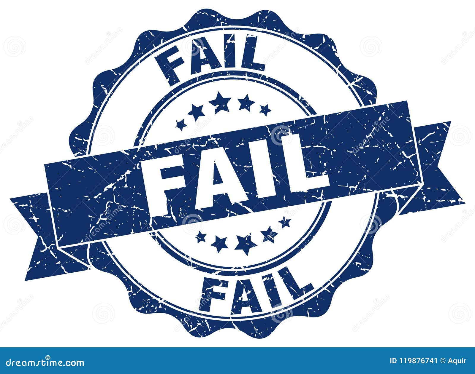 Fail seal. stamp stock vector. Illustration of ribbon - 119876741