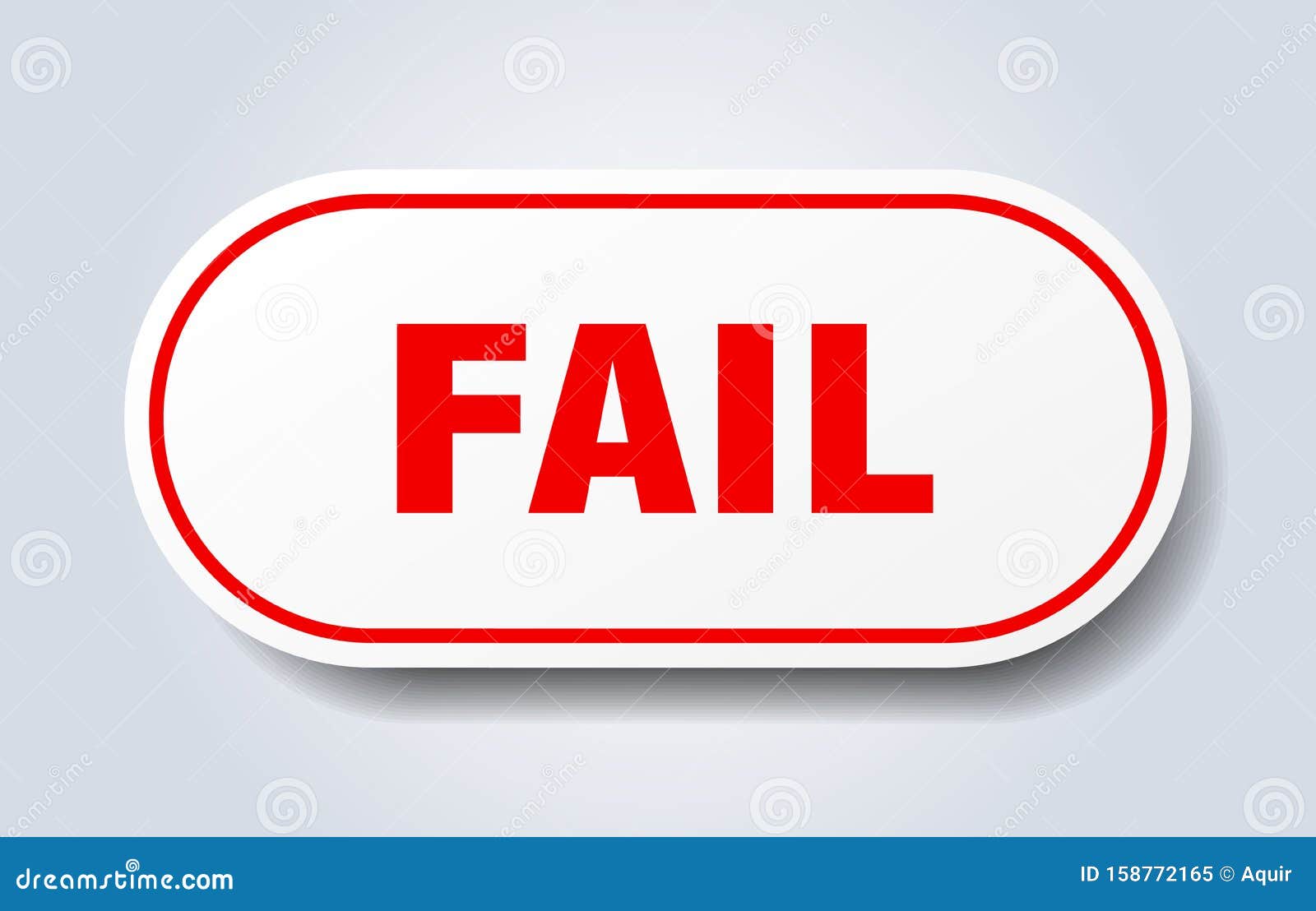 Fail sticker. stock vector. Illustration of sign, paper - 158772165