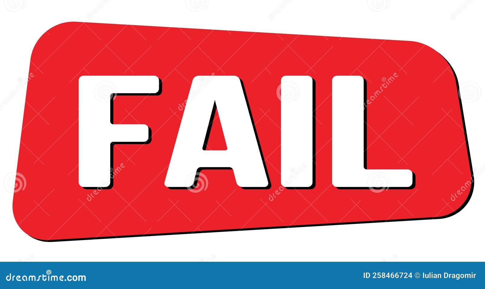 FAIL Text on Red Trapeze Stamp Sign Stock Illustration - Illustration ...