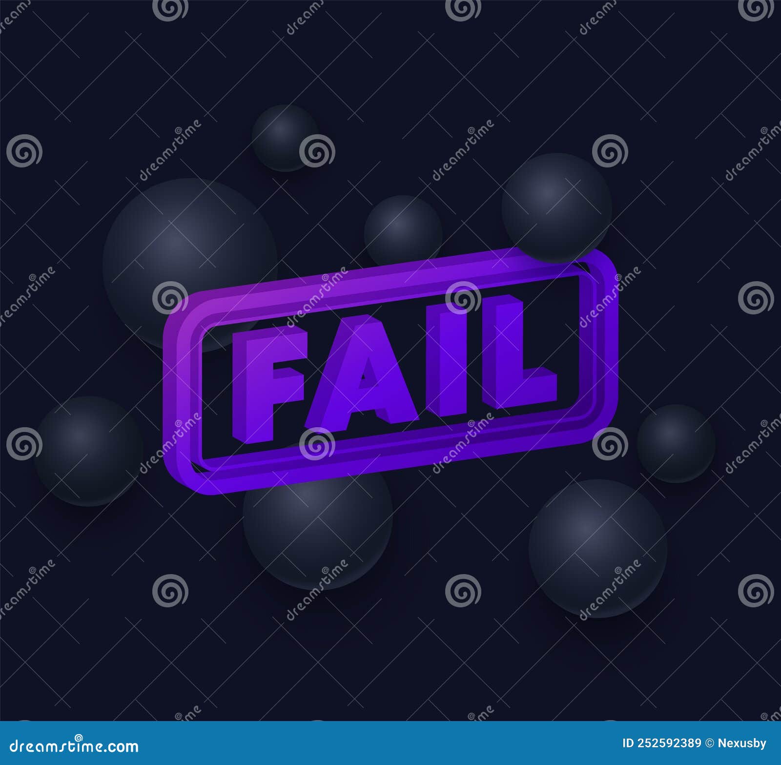 Fail Vector Illustration in 3d Style Stock Vector - Illustration of ...