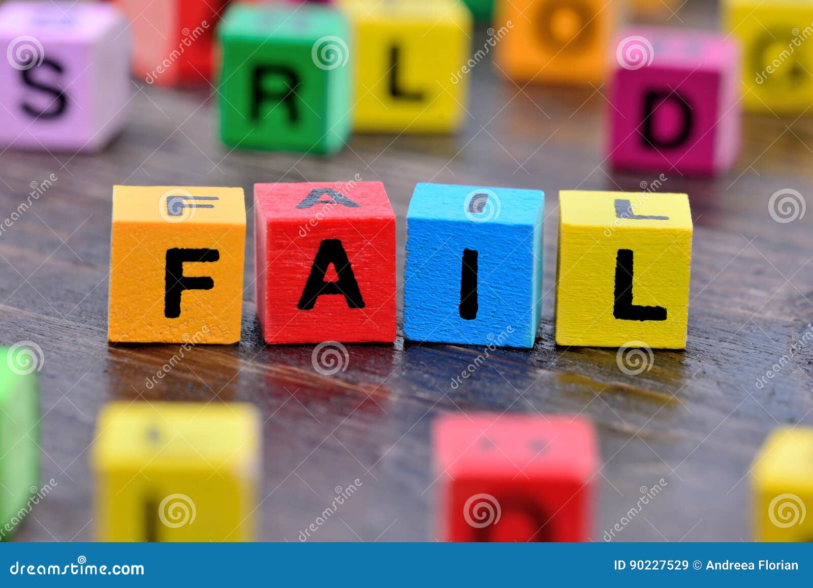 Fail word on table stock image. Image of colorful, letter - 90227529