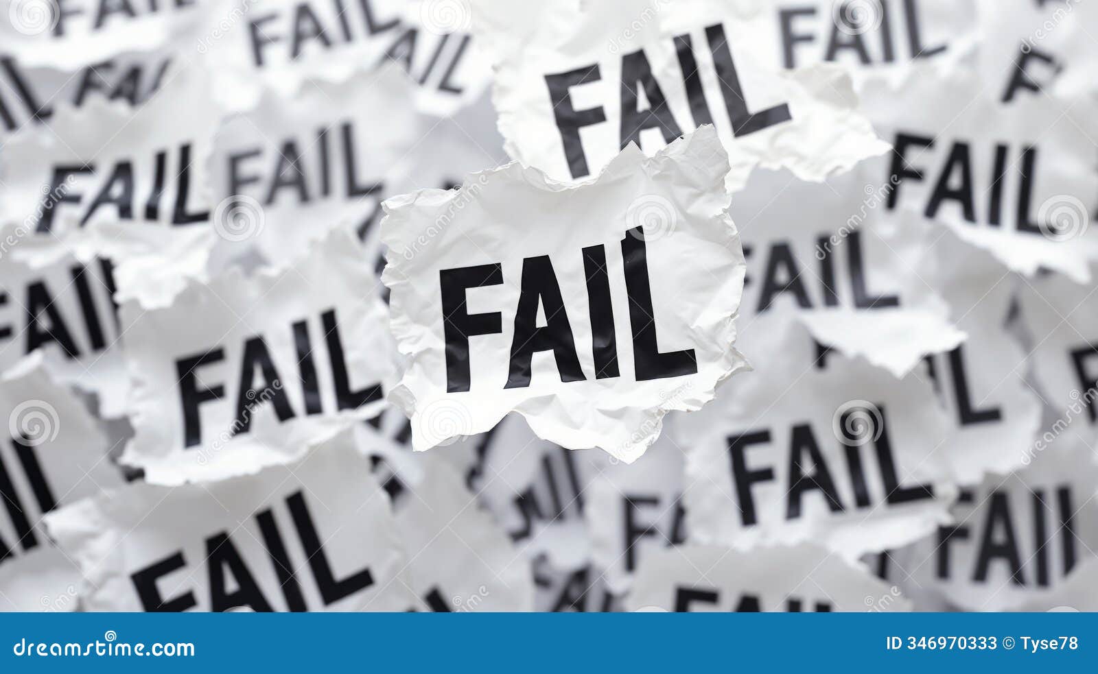 Fail Written on Torn Paper Pieces Stock Illustration - Illustration of ...