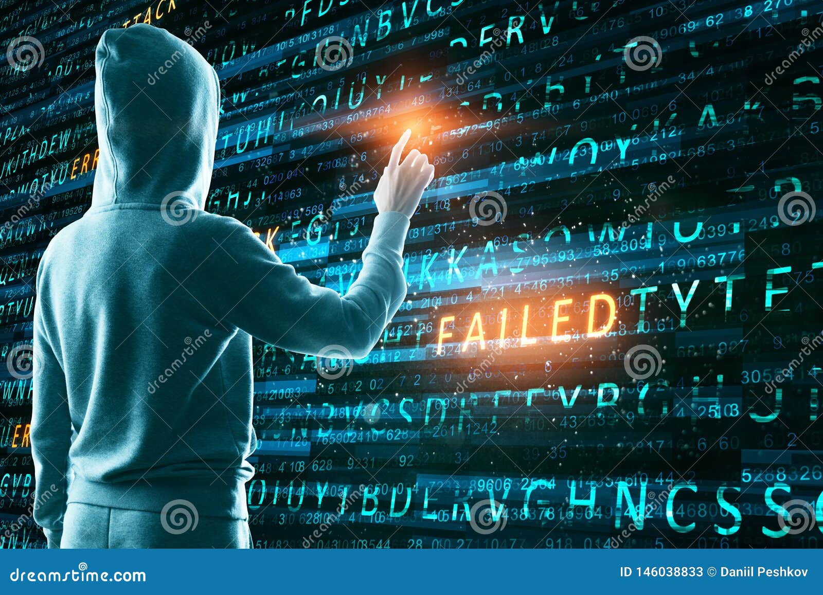 Hacking Background Abstract Hacking System Hacker Attack Broken Falling Binary Code Matrix