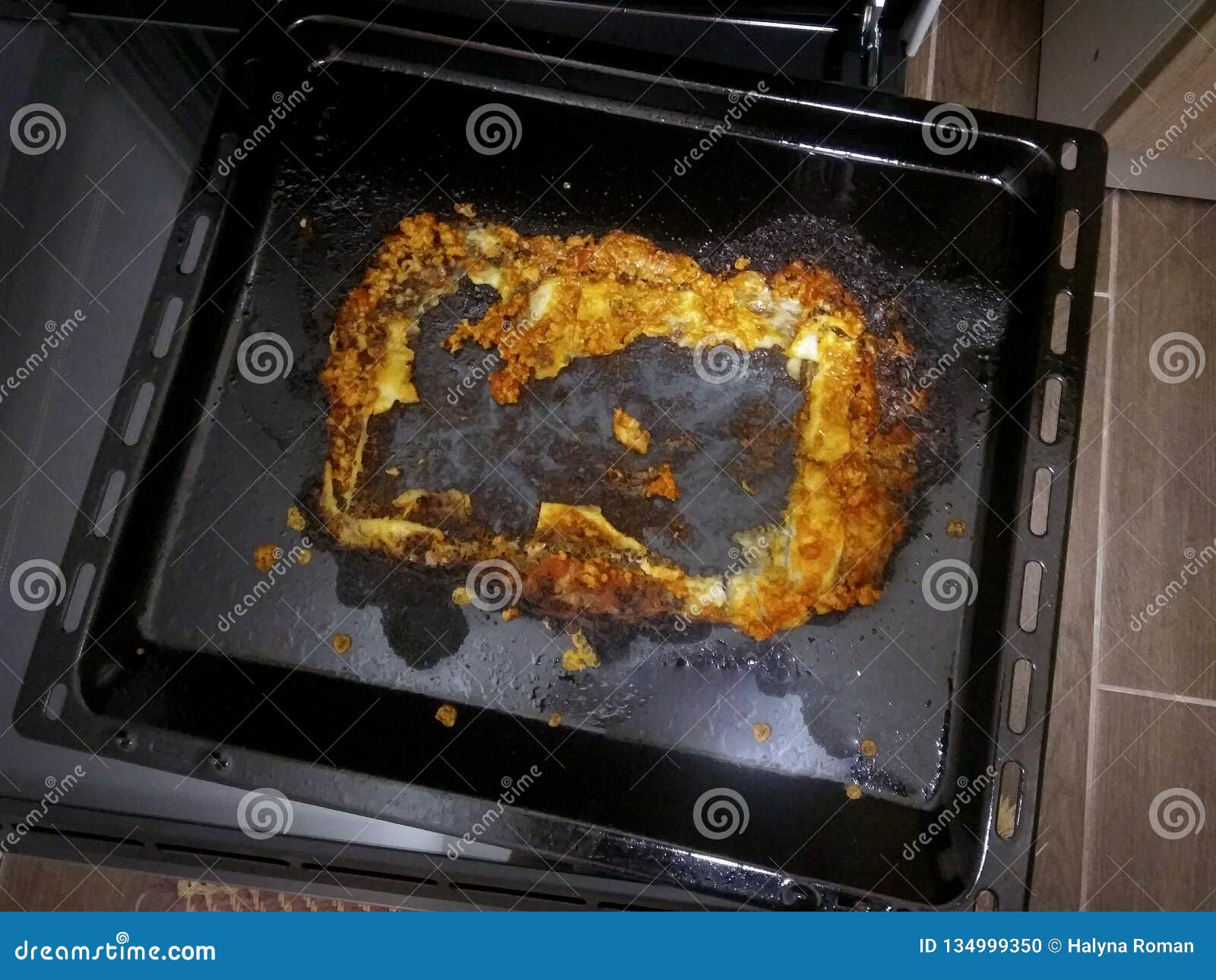 Failed Cooking Lasagna in Stove Fire Stock Photo - Image of stove ...