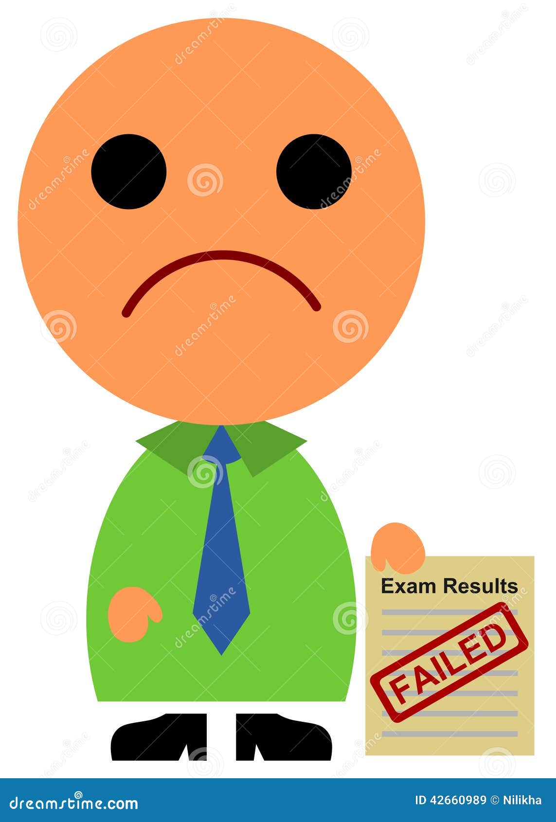 Failed Exam Or Bad Test Results Vector Illustration, Flat Cartoon ...