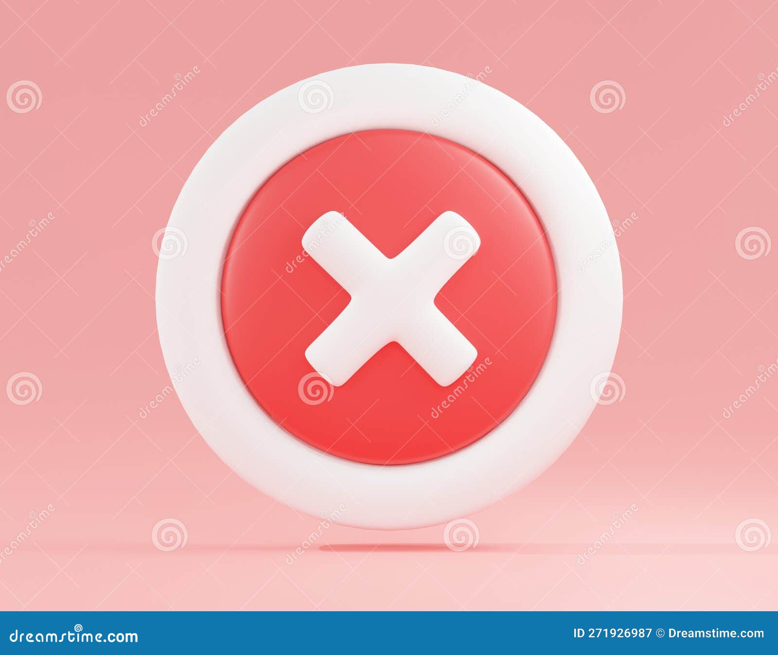 Failed Icon 3d Render Minimal Stock Image - Illustration of modern ...