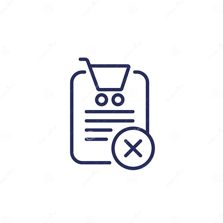 Failed Order Line Icon, Vector Stock Illustration - Illustration of ...