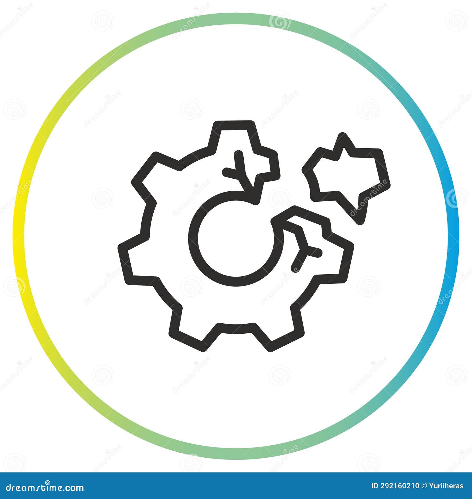 Failed Part Icon, Gear Crack, Broken Mechanism Stock Vector ...