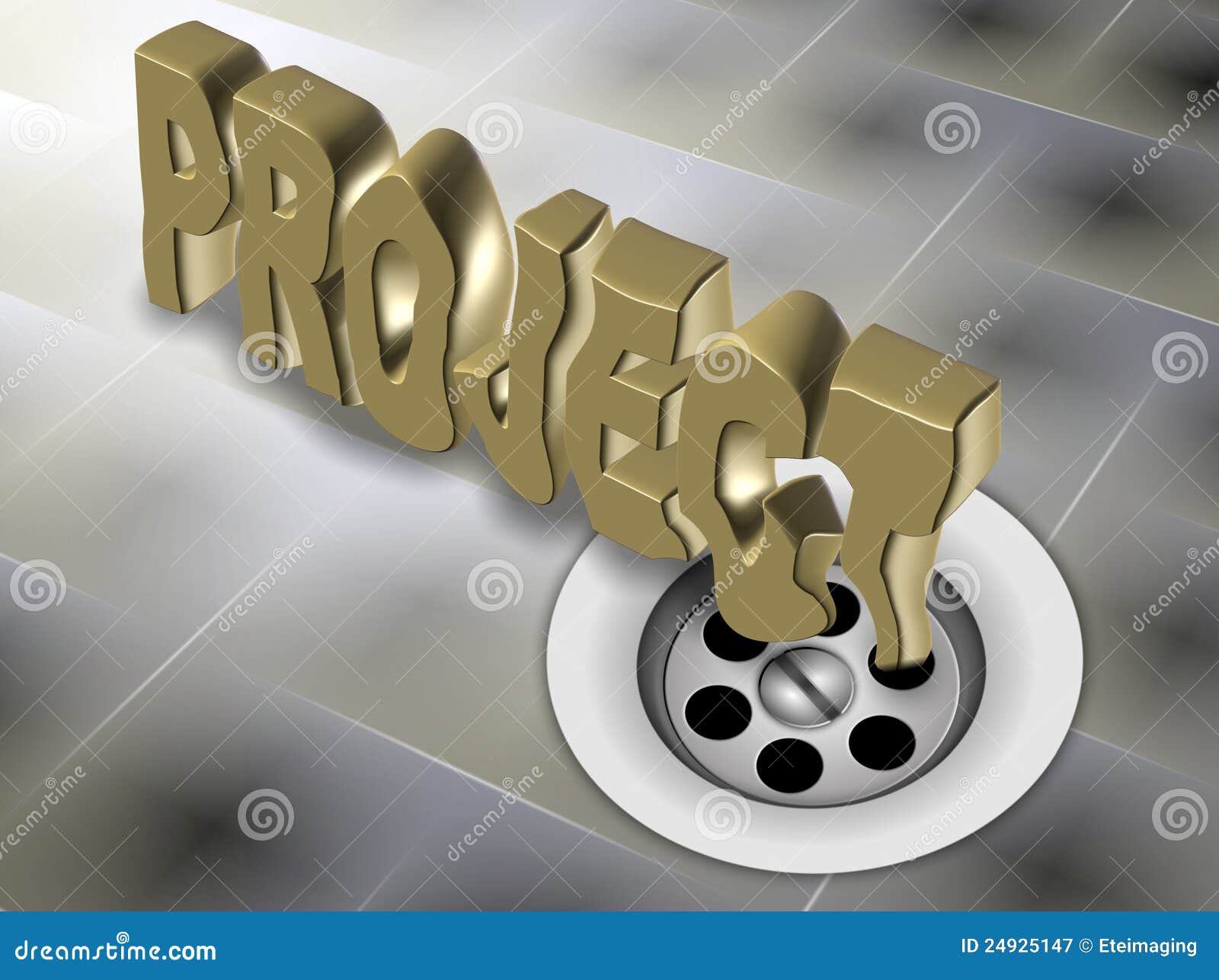 Failed Project Down the Drain Stock Illustration - Illustration of ...