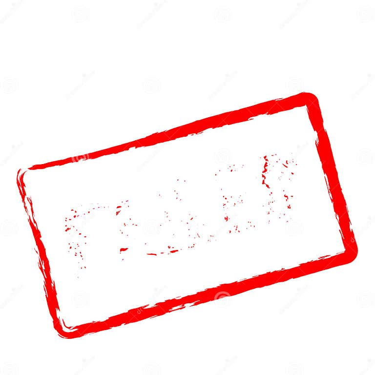 Failed Red Rubber Stamp Isolated on White. Stock Vector - Illustration ...