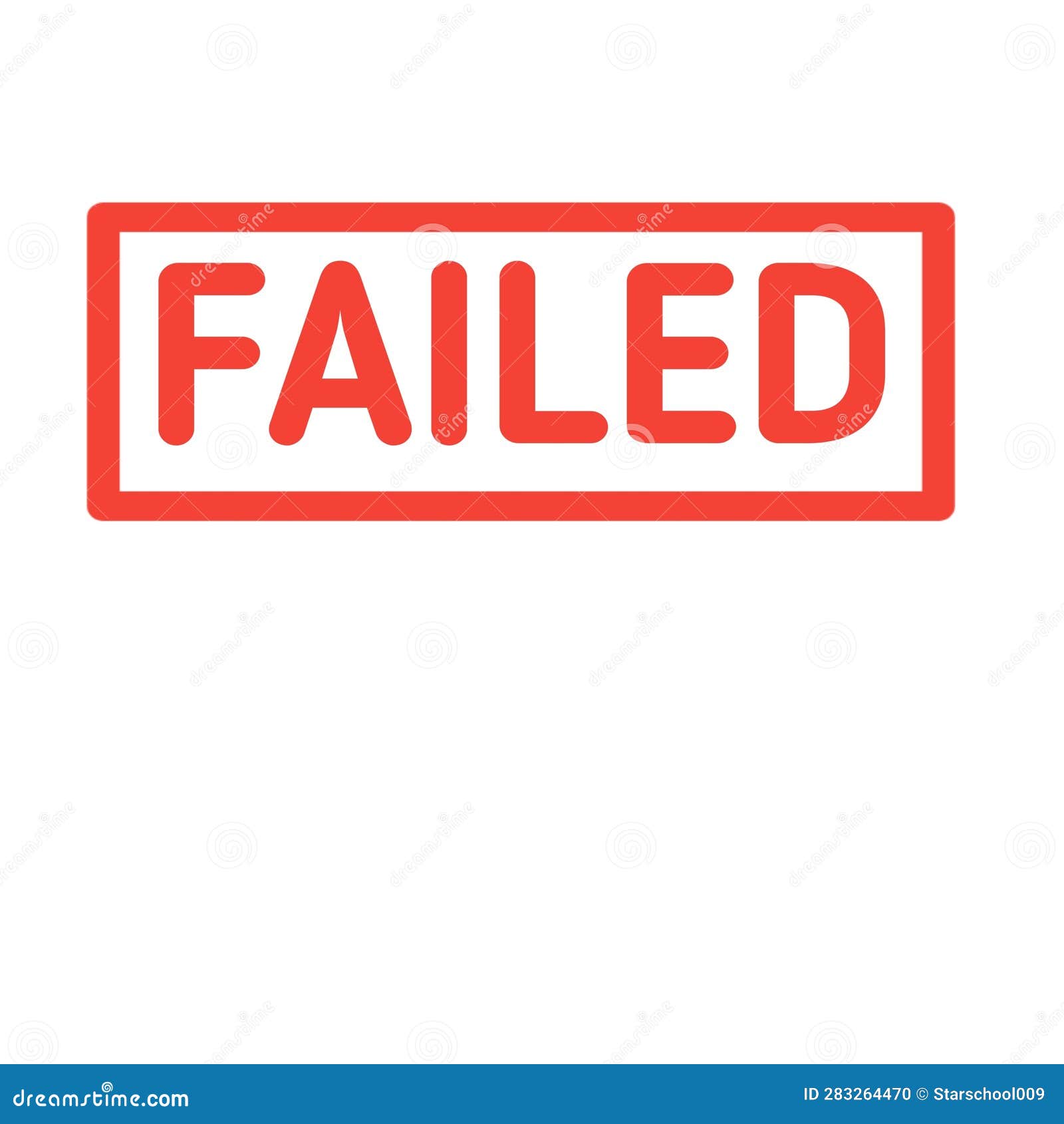 FAILED RED SQUARE RUBBER SEAL STAMP Stock Illustration - Illustration ...