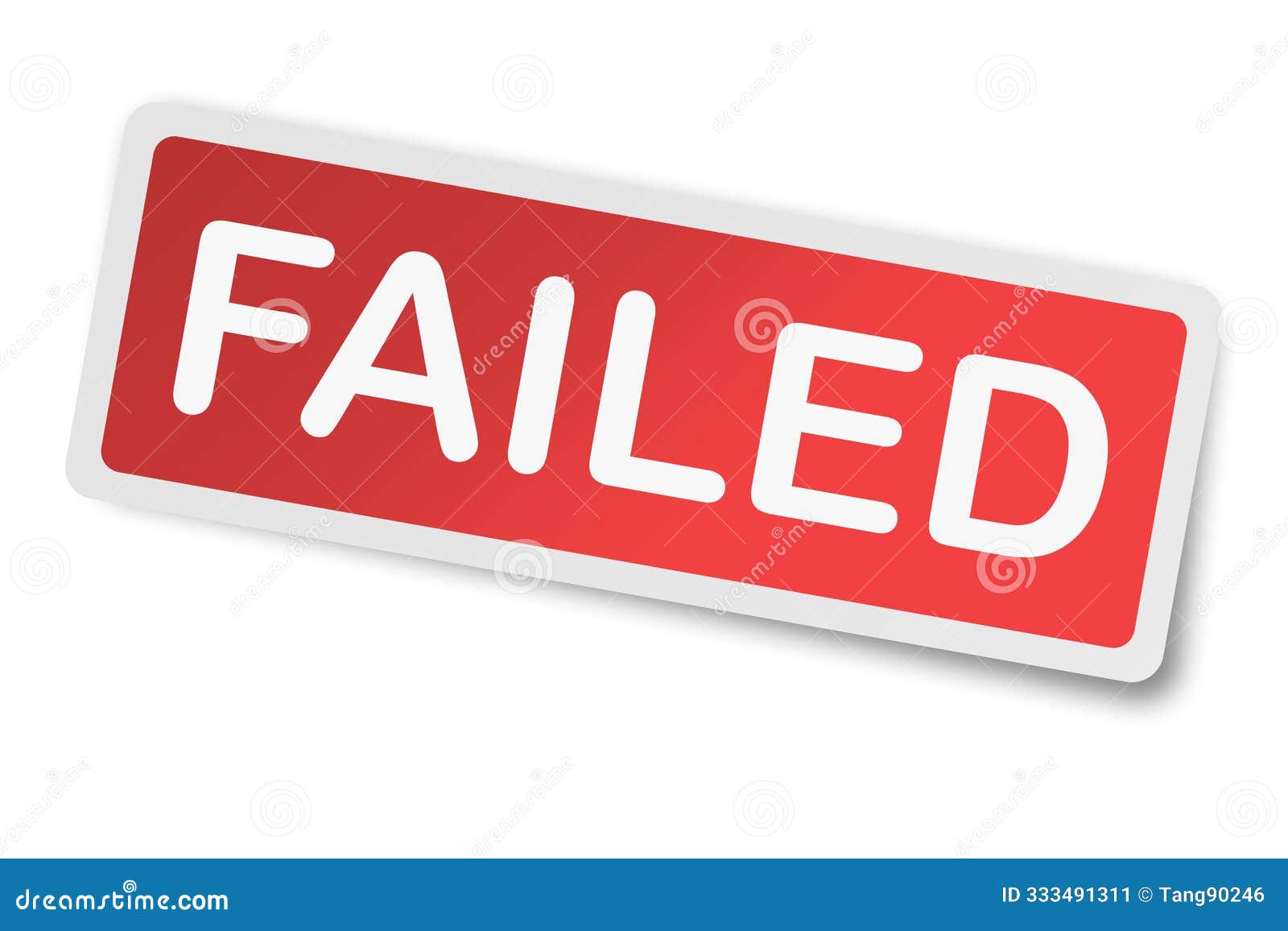 Failed Square Sticker Isolated on White Stock Illustration ...