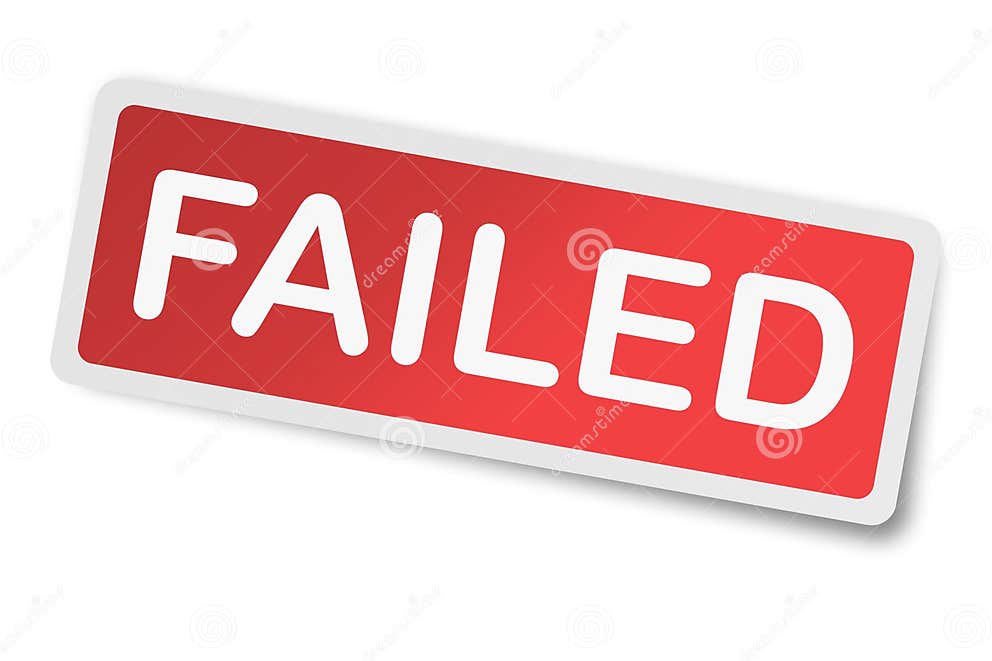 Failed Square Sticker Isolated on White Stock Illustration ...