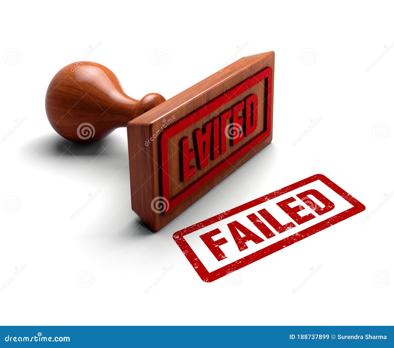 Failed, Stamp. Wooden Stamper and Stamp with Text Failed, on White ...