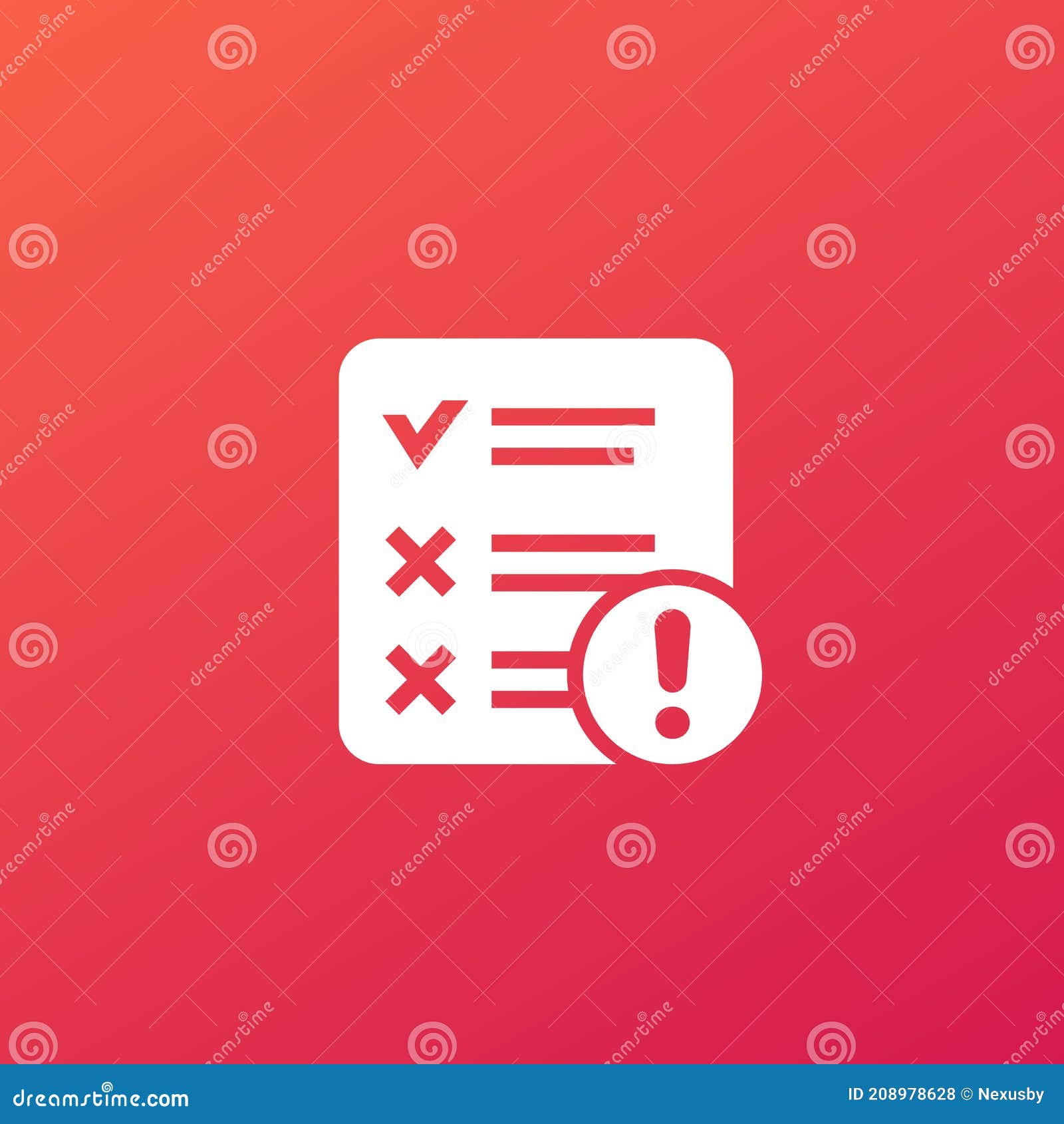 Failed test icon for web stock illustration. Illustration of fail ...