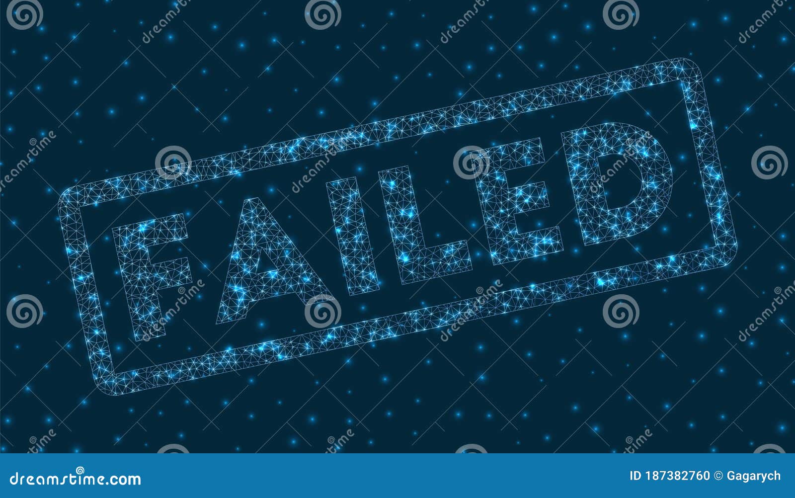 Failed Word in Digital Style. Stock Vector - Illustration of geometric ...