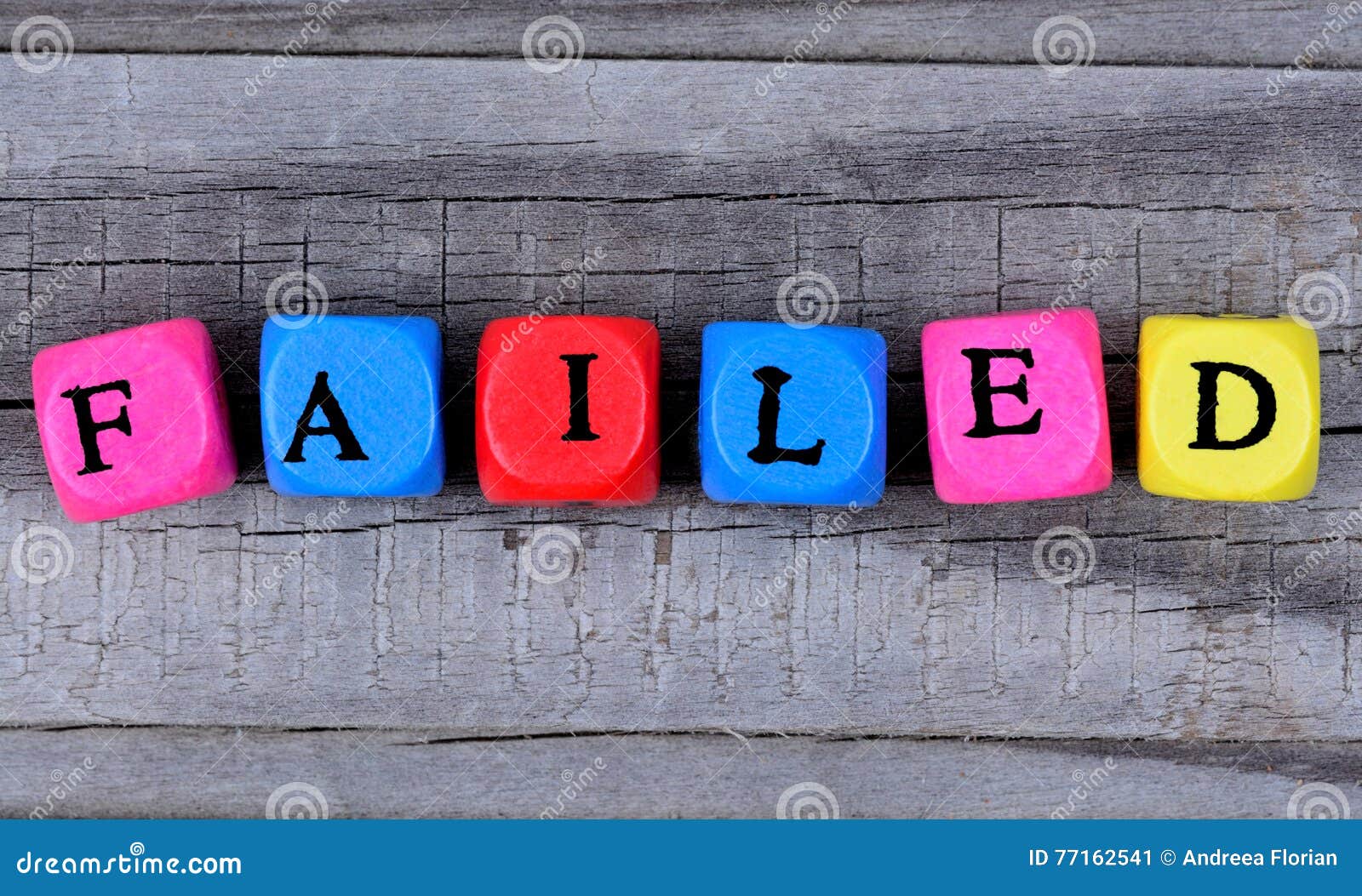 Failed Word on Wooden Table Stock Image - Image of succeed, negative ...