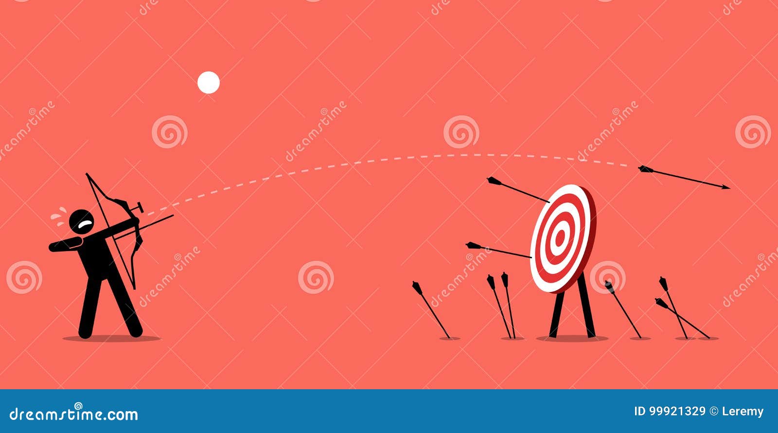 Failing To Hit The Target Stock Vector Illustration Of Missing 99921329