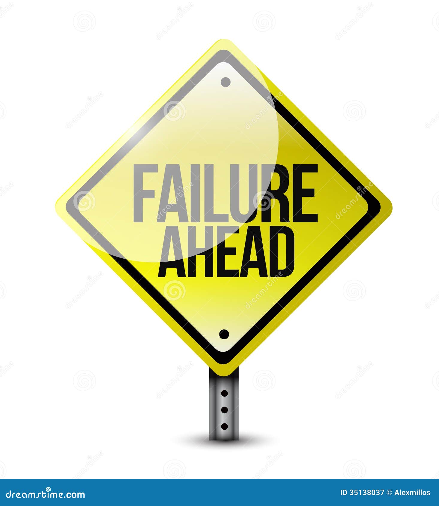 Failure Ahead Road Sign Illustration Design Stock Illustration ...