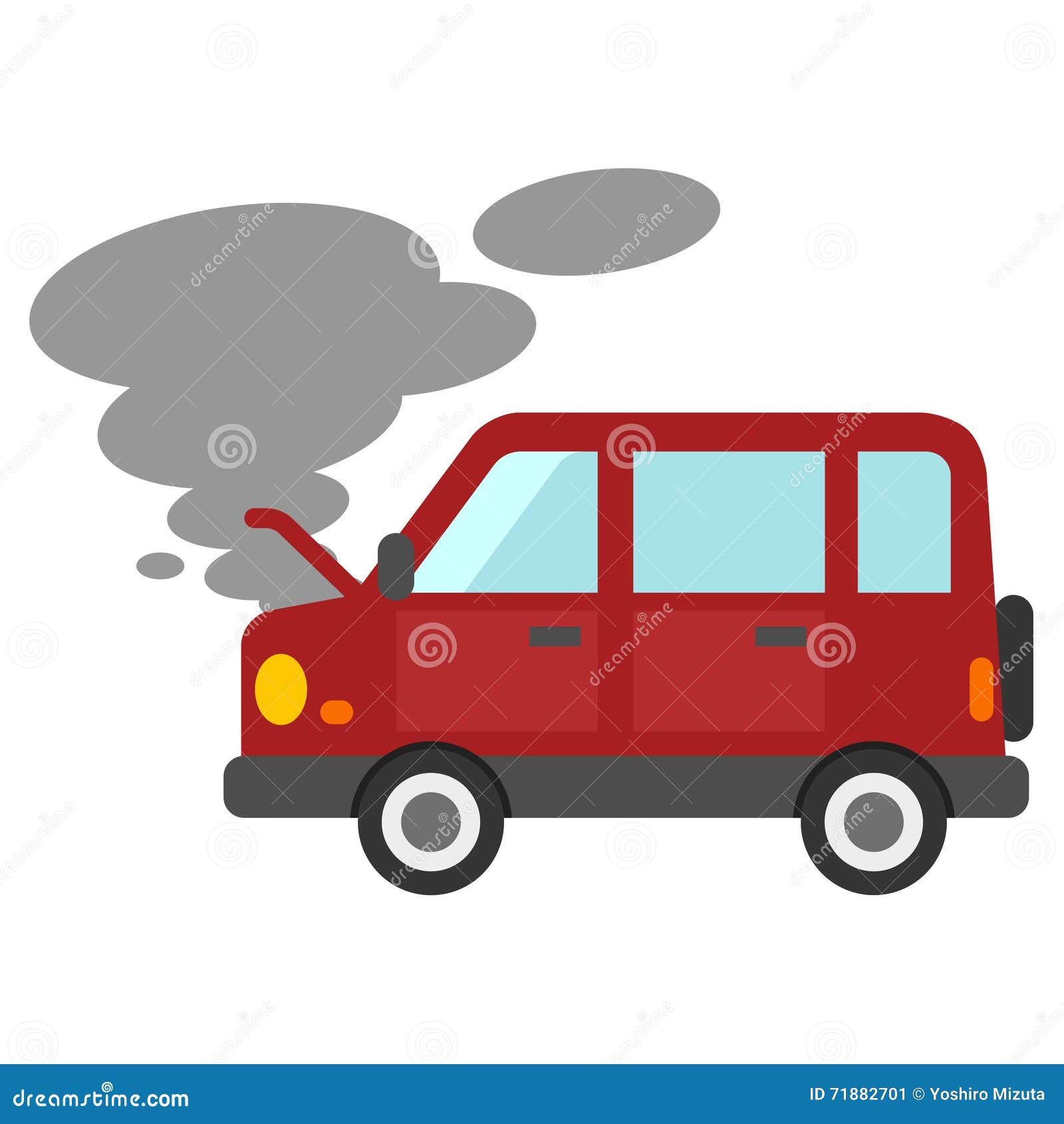 Failure of the automobile stock vector. Illustration of vector - 71882701
