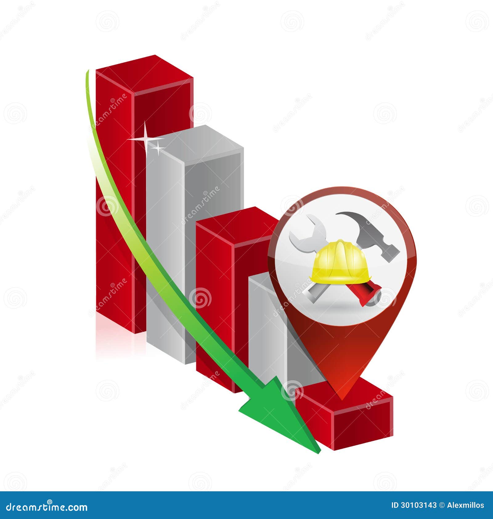 Failure in Business Construction Stock Illustration - Illustration of ...