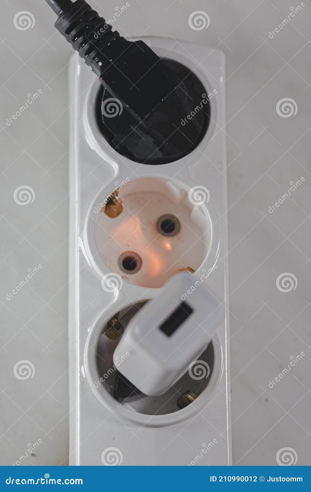 Burning of the Wire Cable and Socket Outlet Plug in the House, Blurred ...