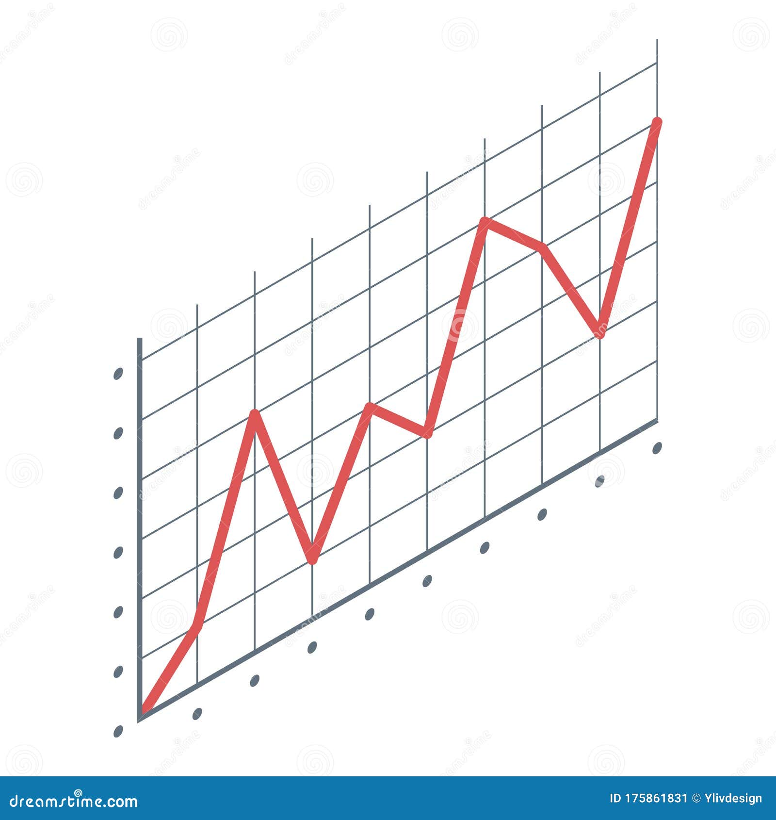 Failure Chart Icon, Isometric Style Stock Vector - Illustration of ...
