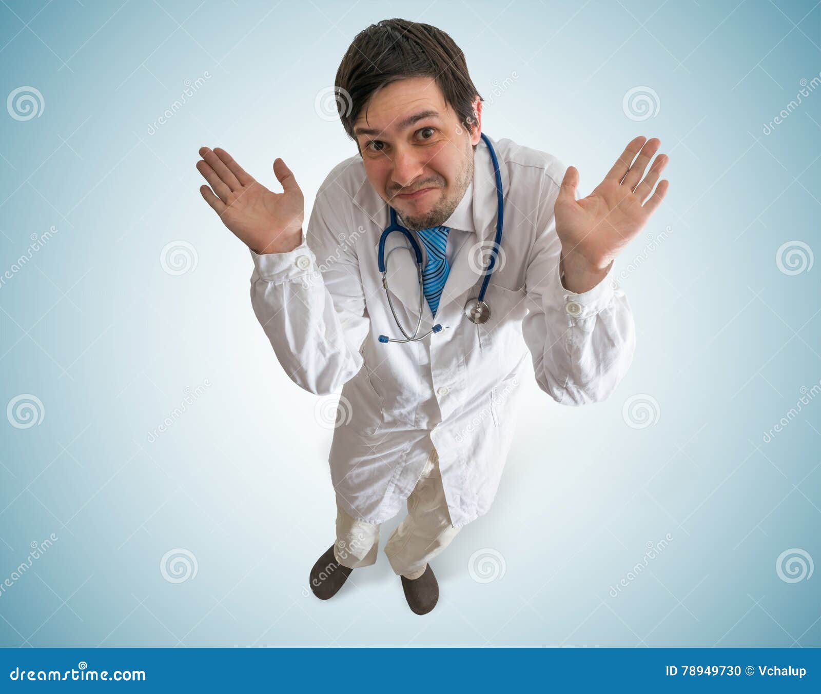 Failure Concept. Confused, Uncertain and Unsure Doctor Apologizes Stock ...