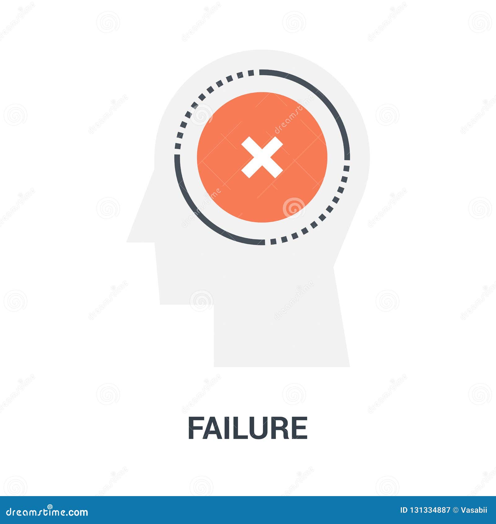 Failure icon concept stock vector. Illustration of mental - 131334887