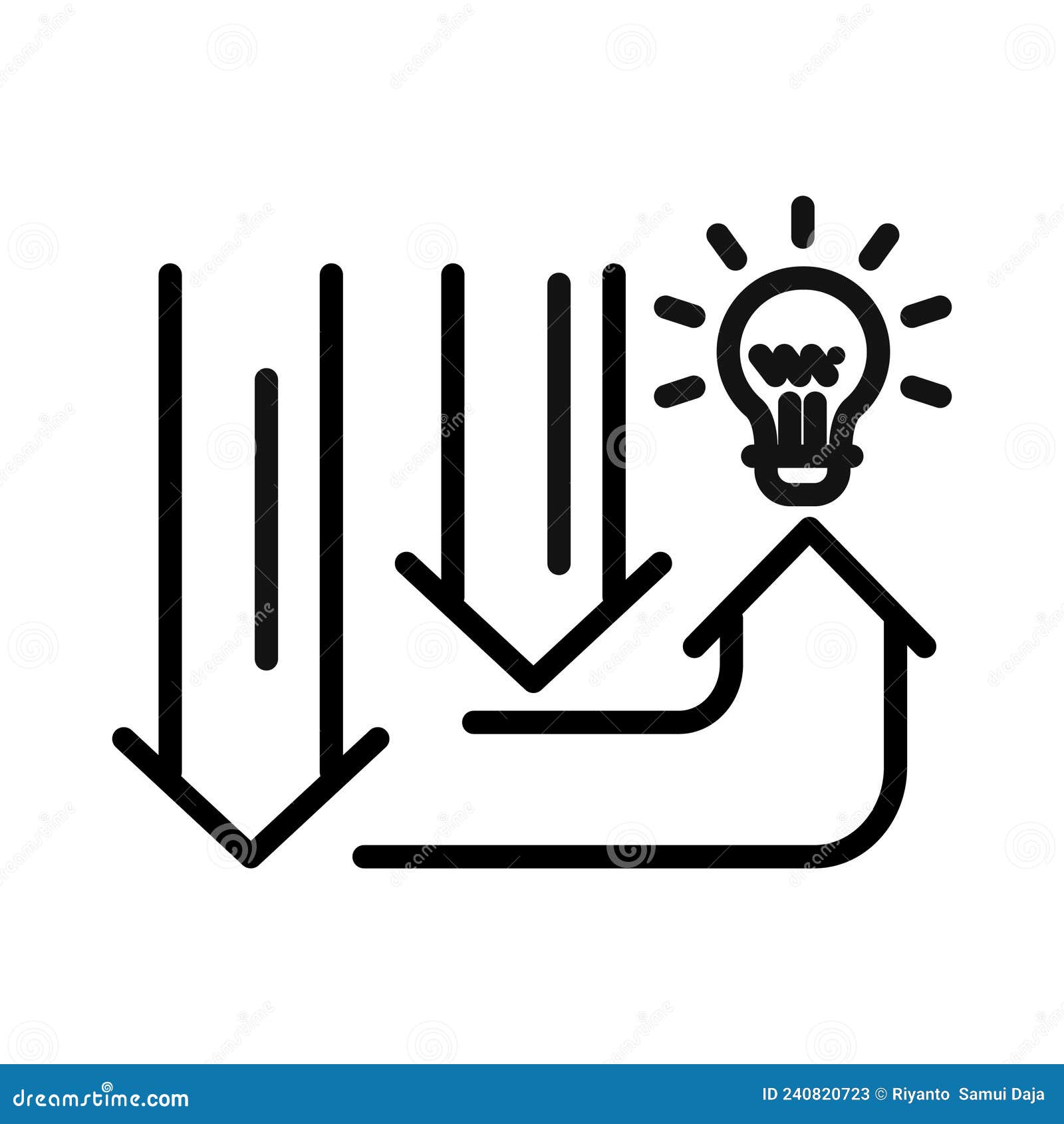 Failure Lesson Black and White Icon Illustration Stock Vector ...