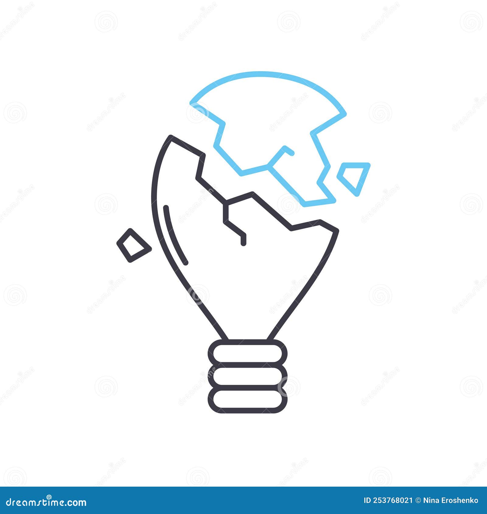 Failure Line Icon, Outline Symbol, Vector Illustration, Concept Sign ...