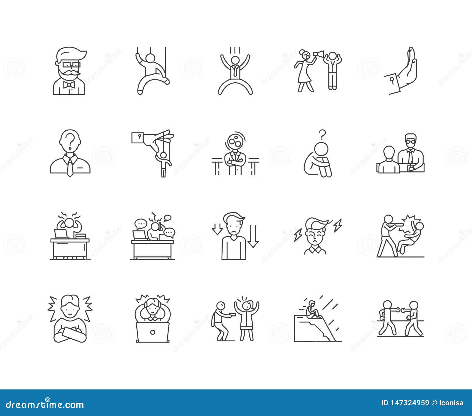 Failure Line Icons, Signs, Vector Set, Outline Illustration Concept ...