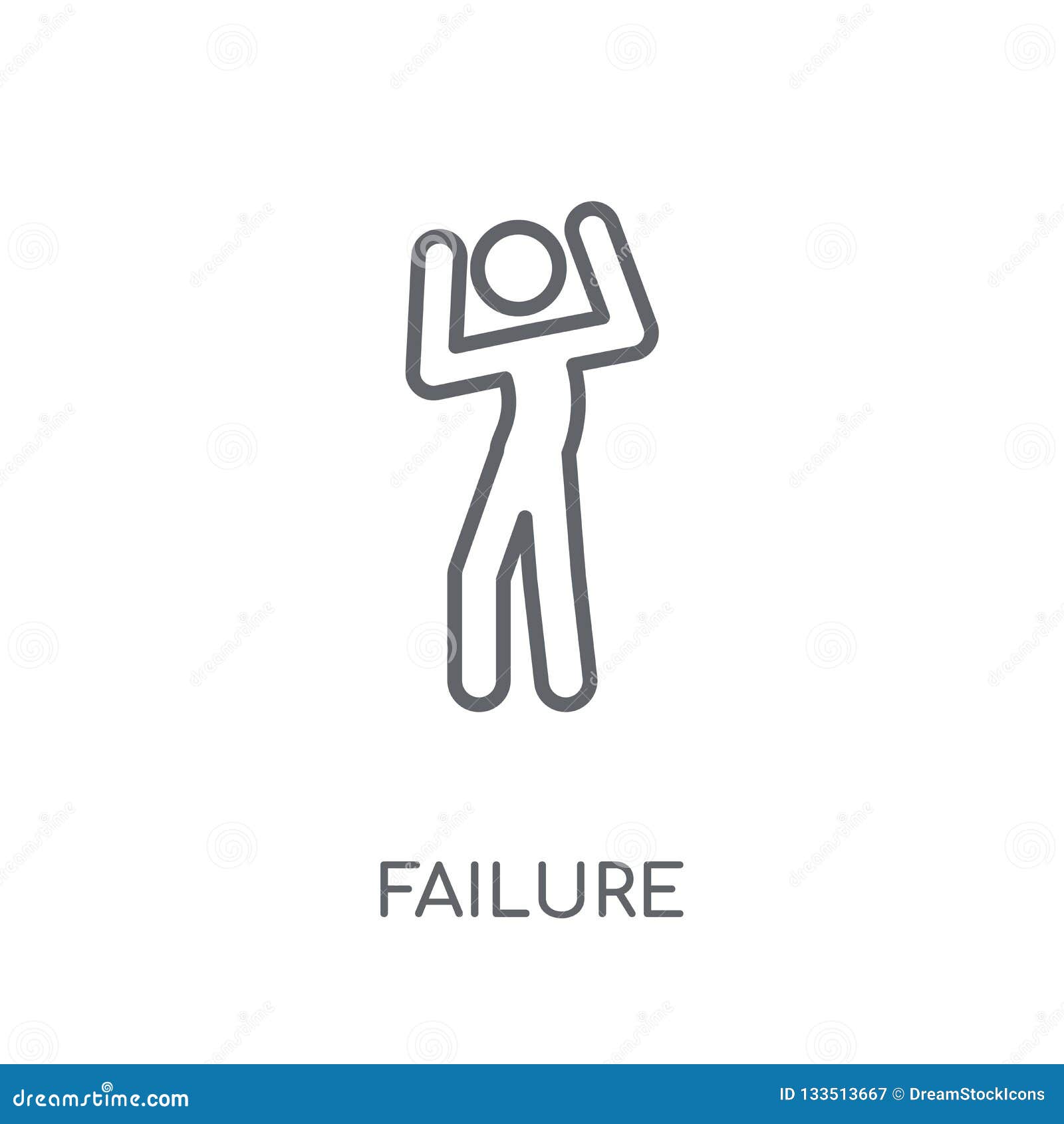 Failure Linear Icon. Modern Outline Failure Logo Concept on Whit Stock ...