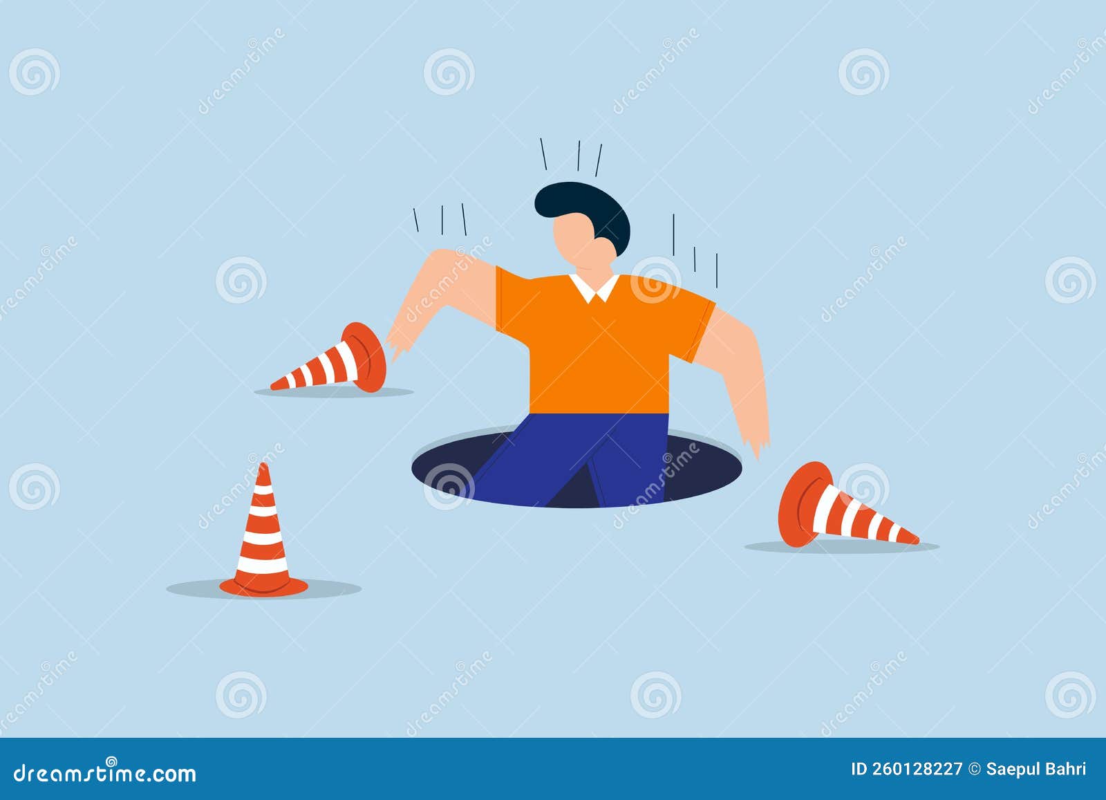 Failure or Mistake Causing Catastrophe Despair. Terrified Businessman ...