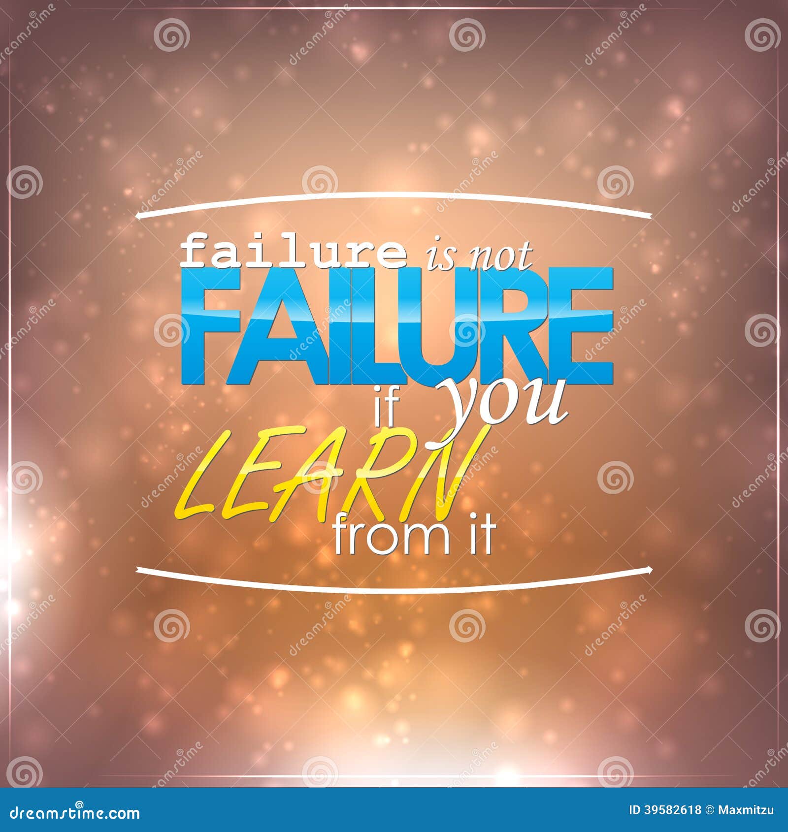Failure is not failure stock vector. Illustration of background - 39582618
