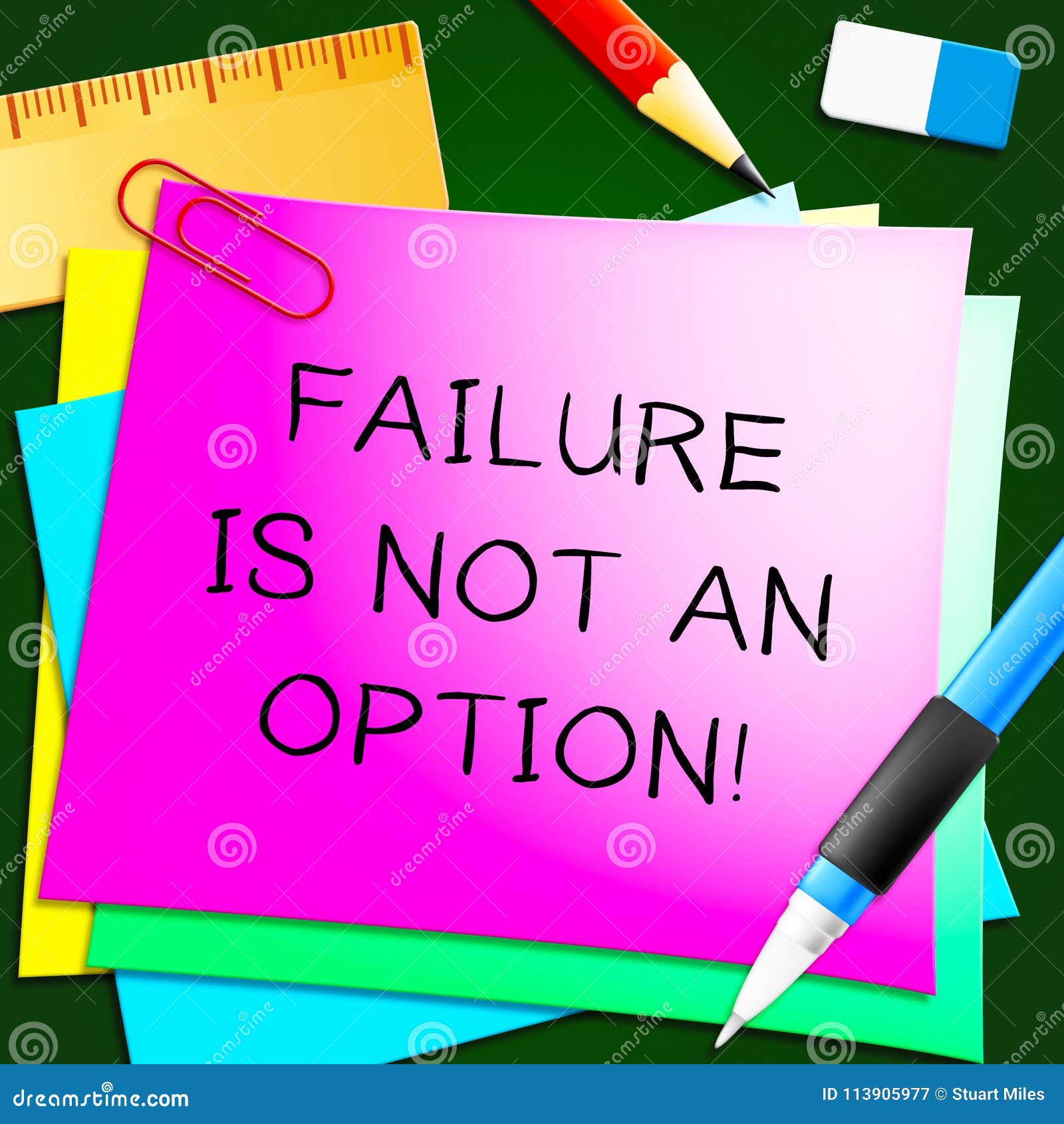 Failure is Not an Option Success 3d Illustration Stock Illustration ...