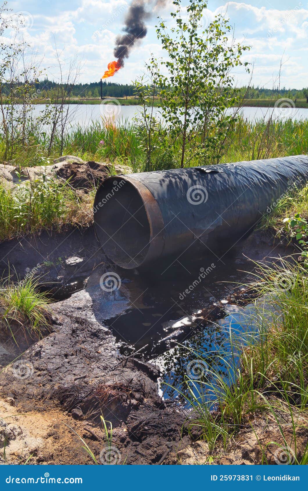 Failure on the Oil Pipeline Stock Image - Image of industrial ...