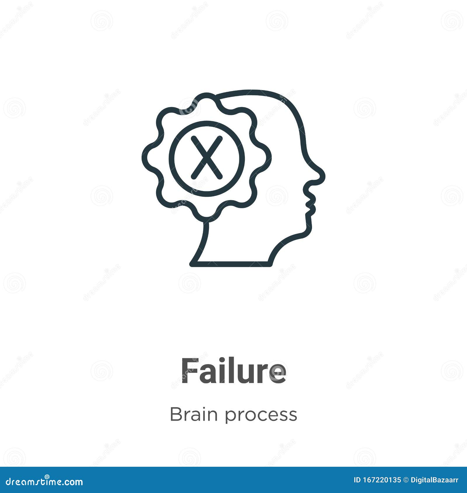 Failure Outline Vector Icon. Thin Line Black Failure Icon, Flat Vector ...