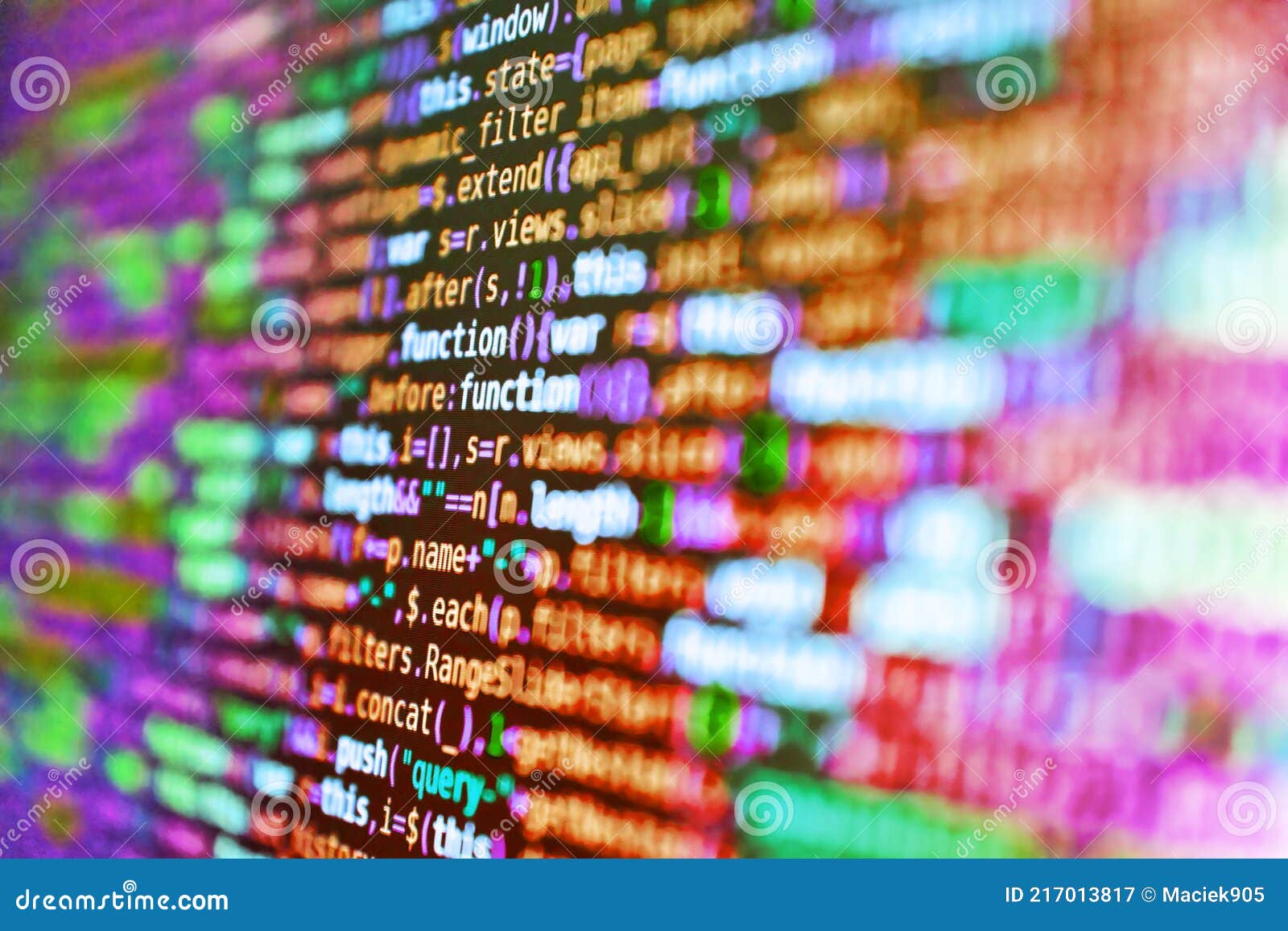 Failure in the Program, Blue Screen, Programming. Template of Website, Selective Focus. Monitor ...