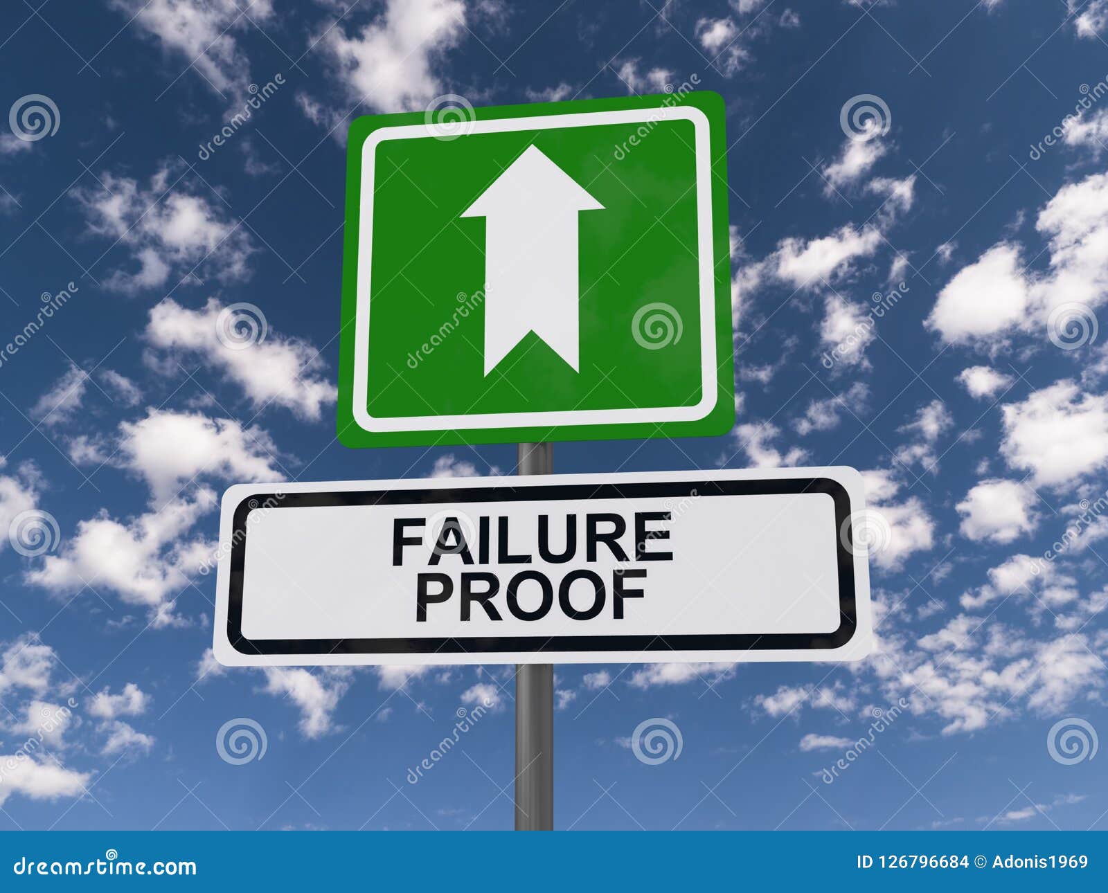 Failure Proof Sign stock photo. Image of arrow, fail - 126796684