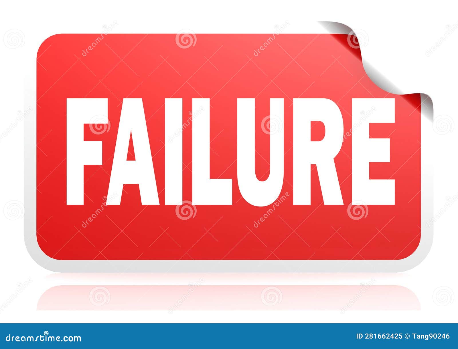 Failure red square banner stock illustration. Illustration of sticker ...