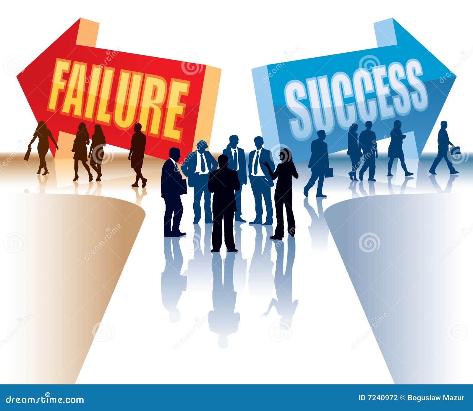 Failure or Success stock vector. Illustration of success - 7240972