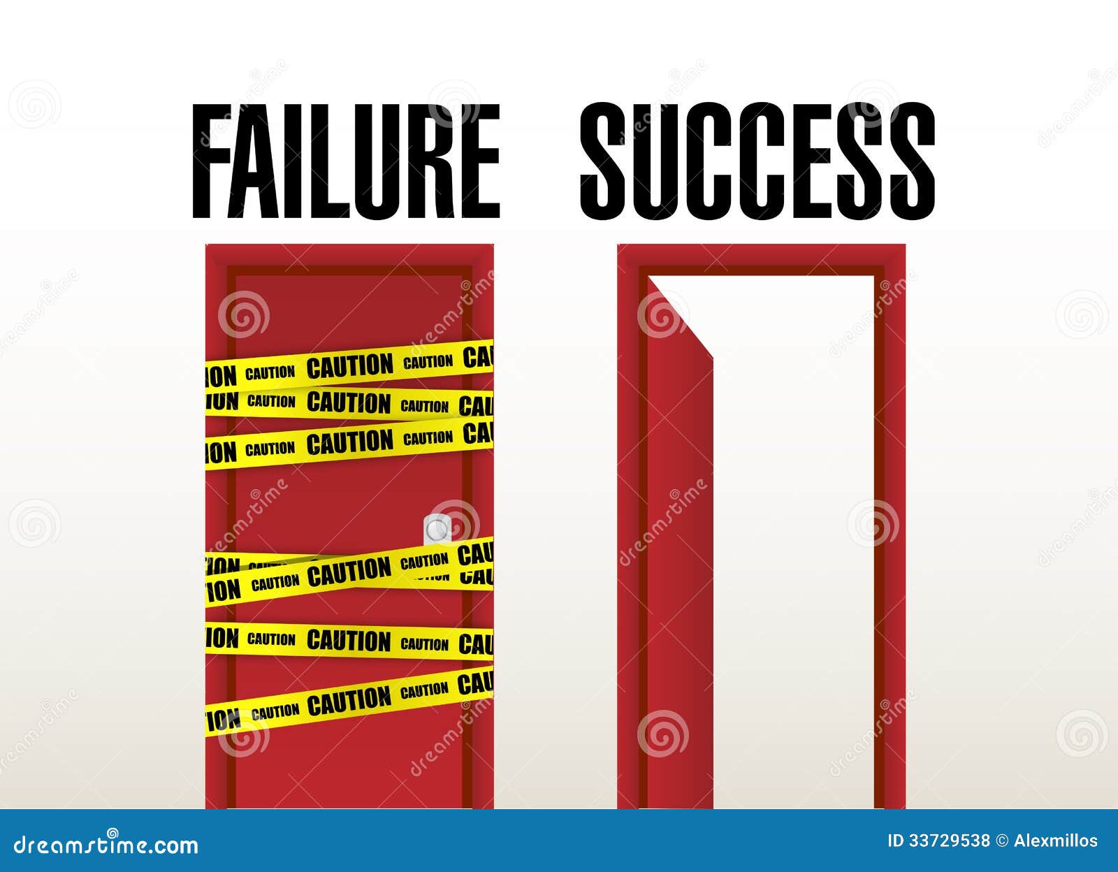 Failure and Success Doors. Illustration Design Stock Illustration ...