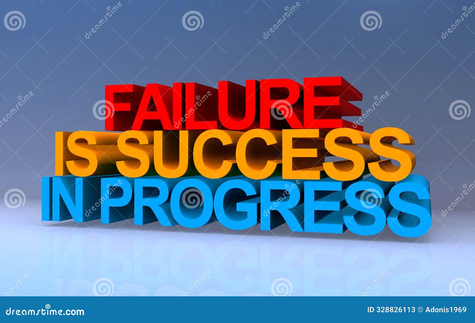 Failure is Success in Progress on Blue Stock Image - Image of ...