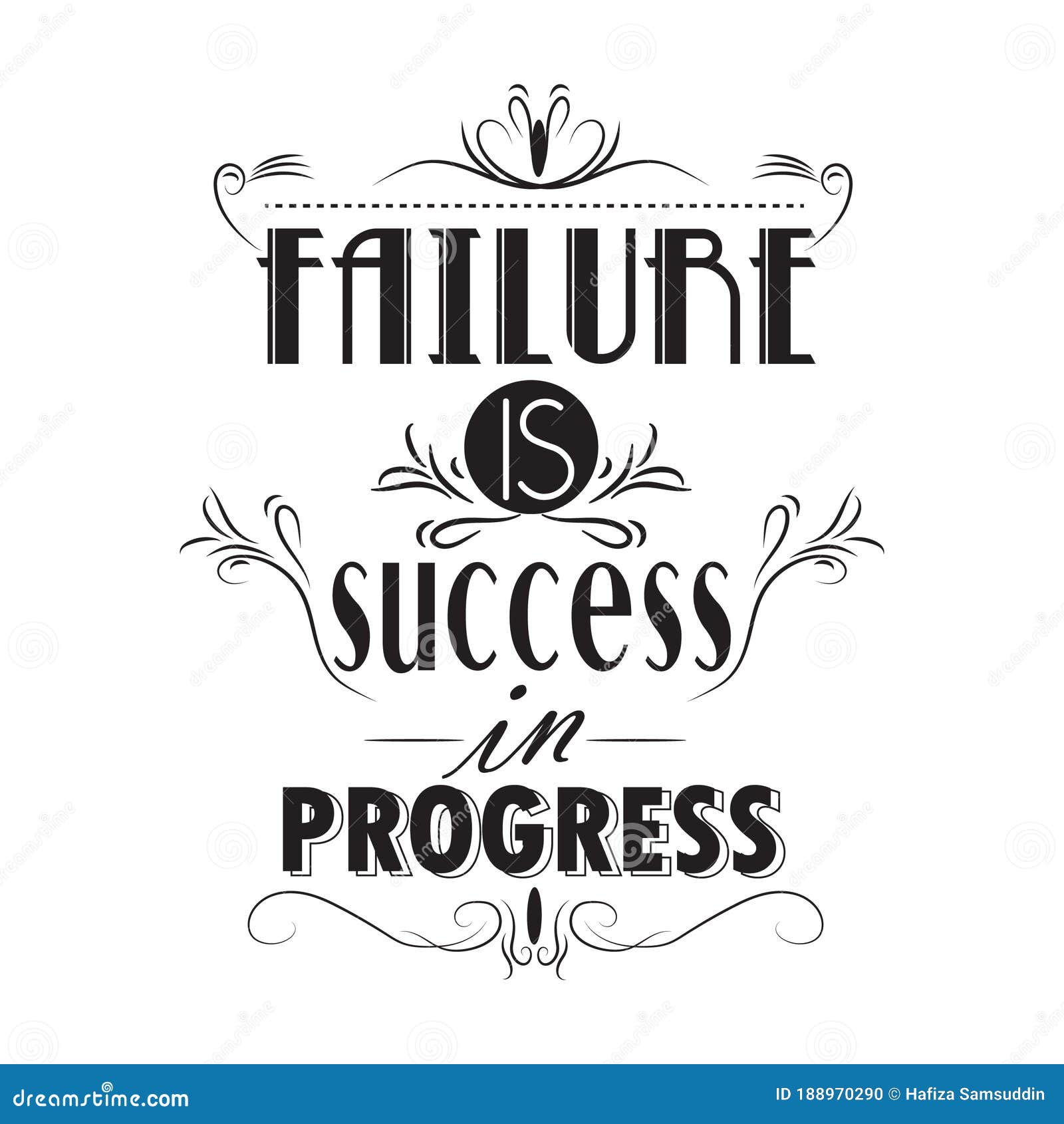 Failure is Success in Progress Poster. Vector Illustration Decorative ...