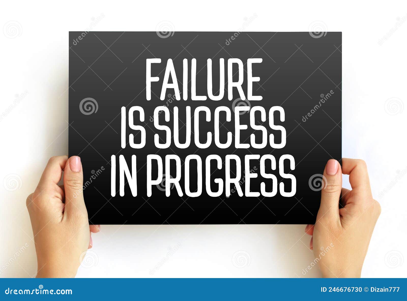 Failure is Success in Progress Text on Card, Concept Background Stock ...