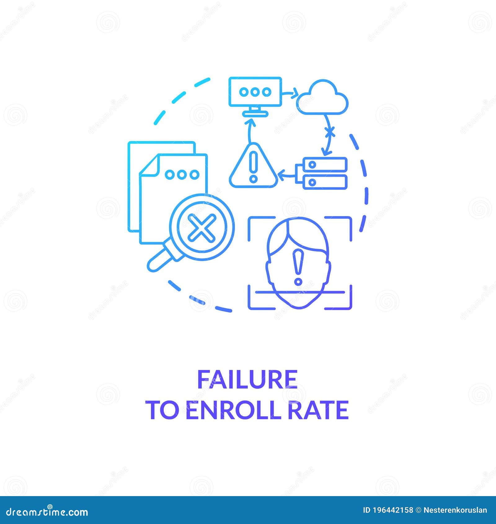 Failure To Enroll Rate Concept Icon Stock Vector - Illustration of blue ...