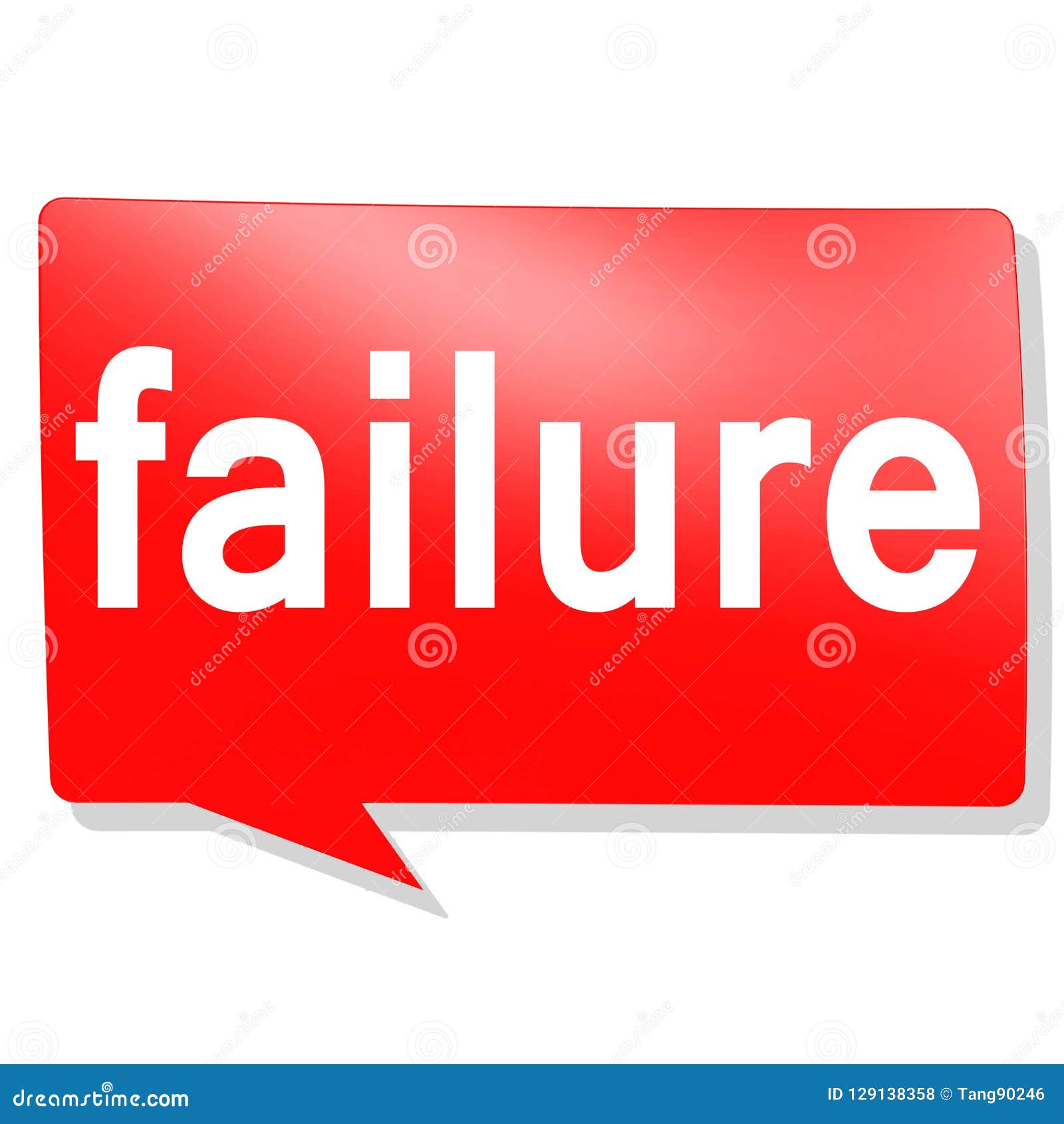 Failure Word on Red Speech Bubble Stock Illustration - Illustration of ...